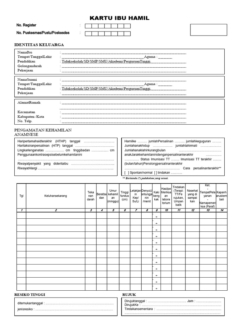 Kartu Ibu Hamil | PDF