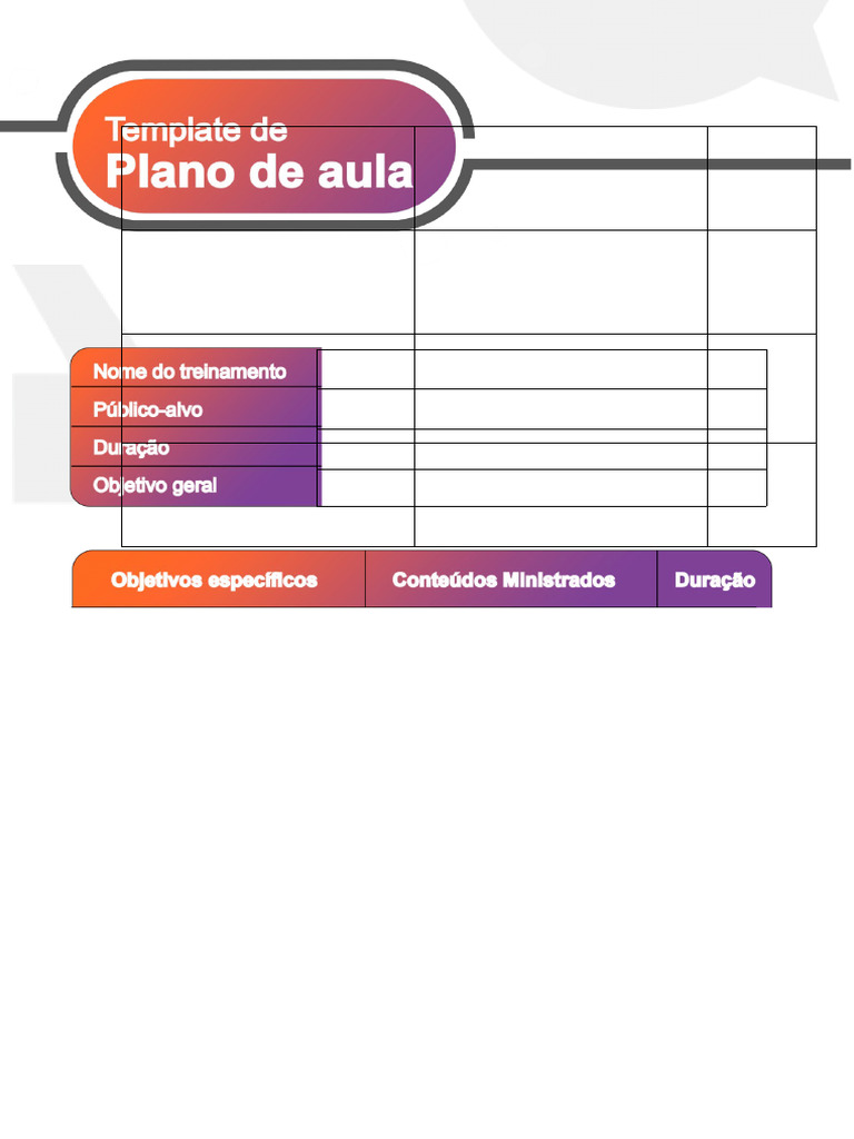 Template de Pplano de Aula | PDF
