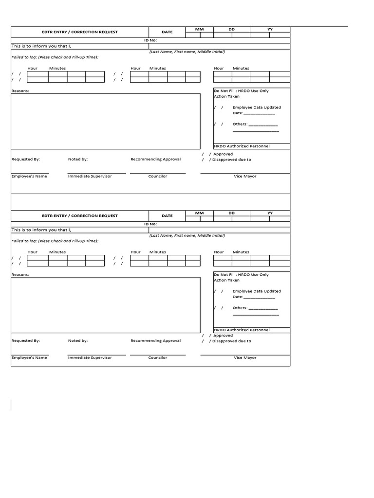 Updated EDTR Form | PDF
