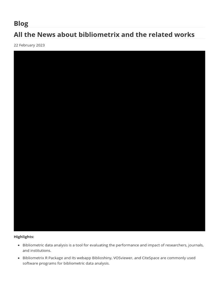 Bibliometrix - Main Software To Analyze Bibliometric Data | PDF | Data ...