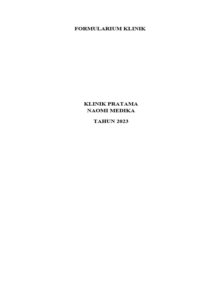 15.2 Formularium Klinik Pratama Naomi Medika 2023 | PDF