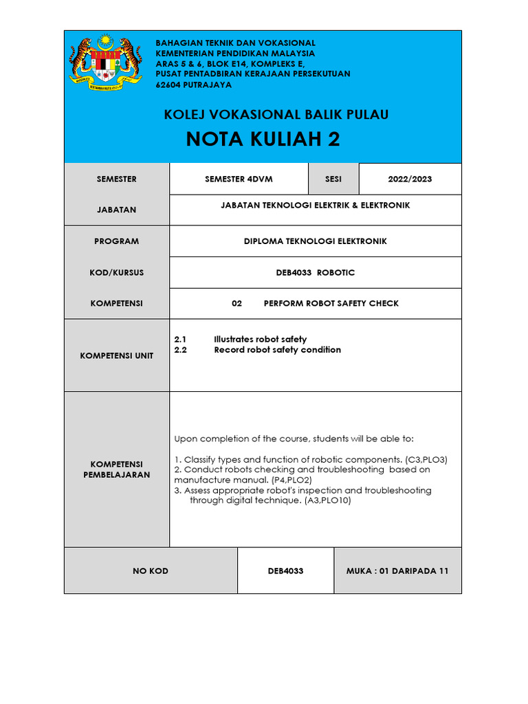 Nota Kuliah Bab 2 | PDF
