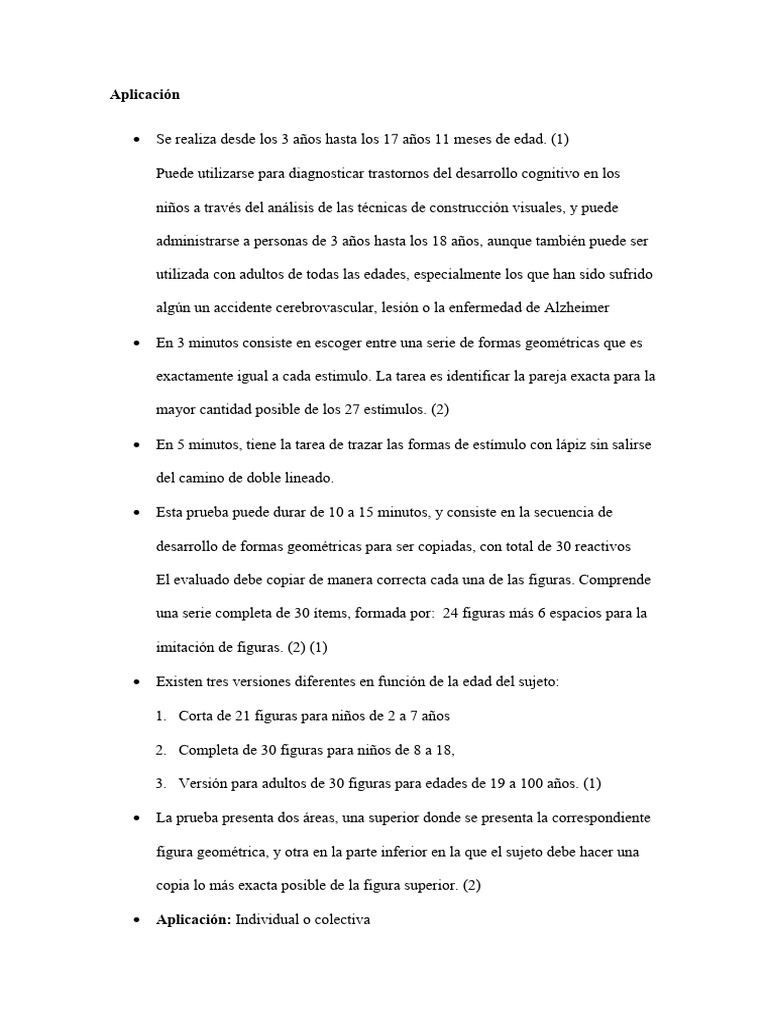Aplicación TEST DE BEERY | PDF | Neurociencia | Ciencia cognitiva