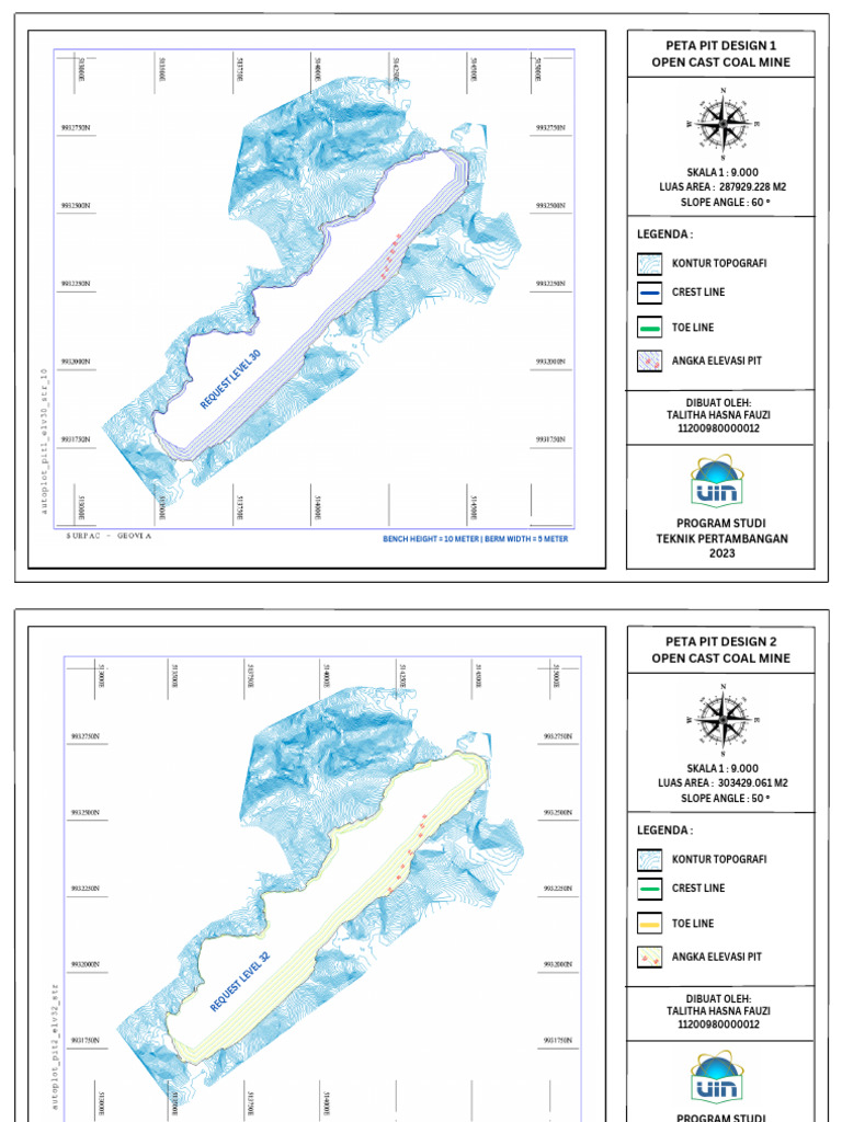 Peta Desain Pit Tambang Batubara | PDF | Coal Mining | Fossil Fuels