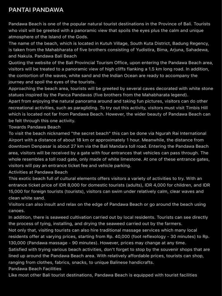 Pantai Pandawa | PDF | Bali