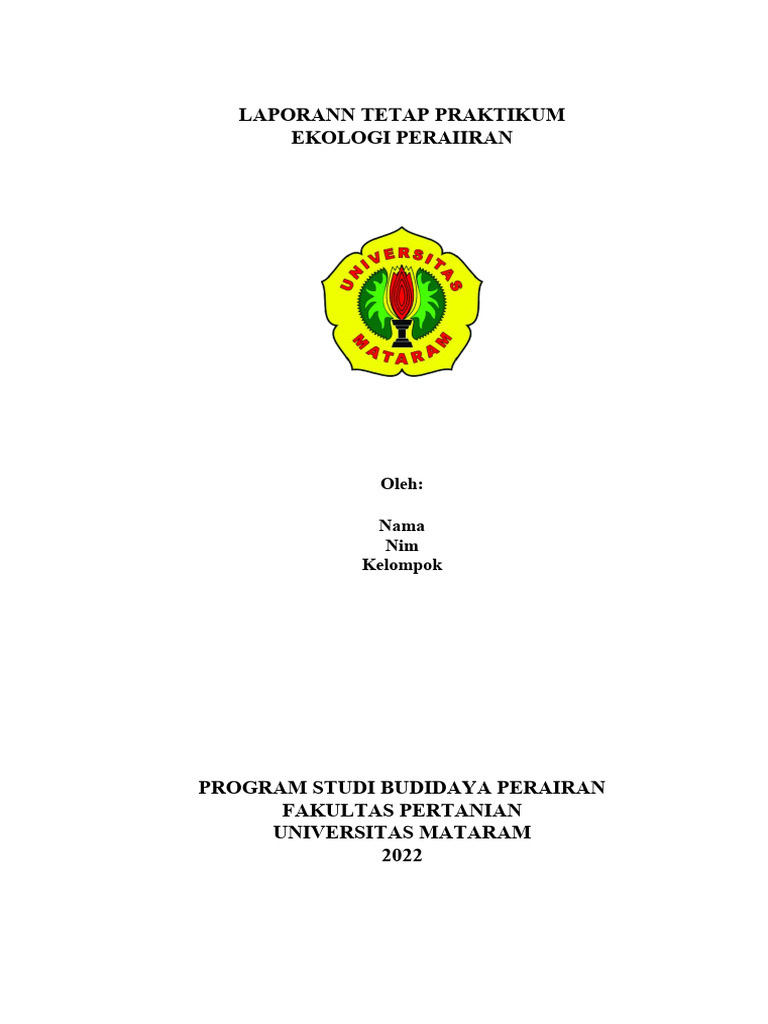 Format Laporan Tetap Ekologi Perairan 2023 | PDF