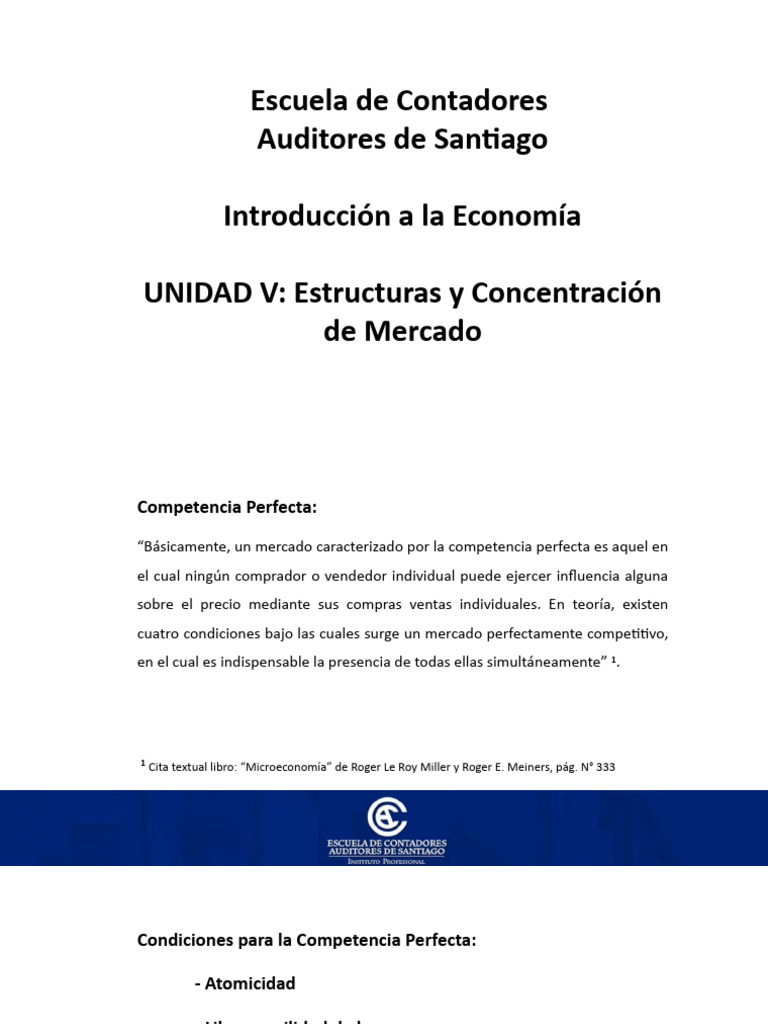 0.5. - Unidad V, Estructuras y Concentración de Mercado | PDF | Mercado (economía) | Monopolio
