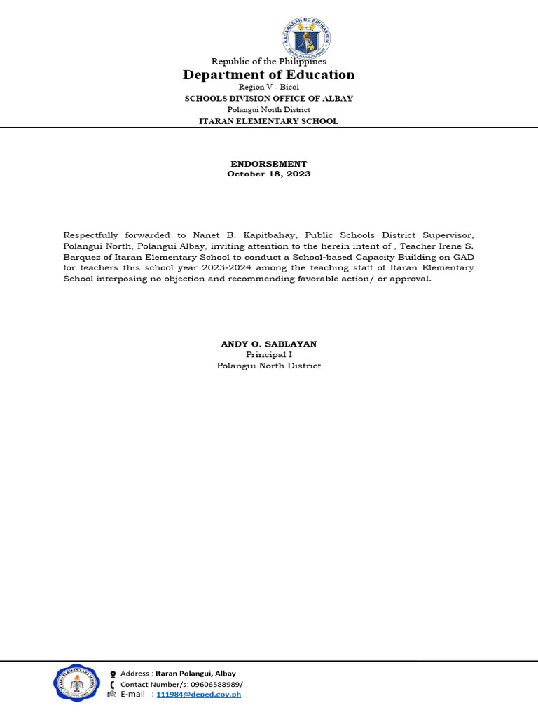 SLAC Proposal GAD Activity | PDF | Gender And Development | Teachers