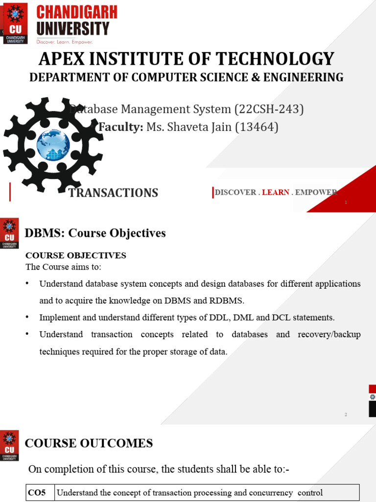 Database Management System Course Overview | PDF | Database Transaction | Acid