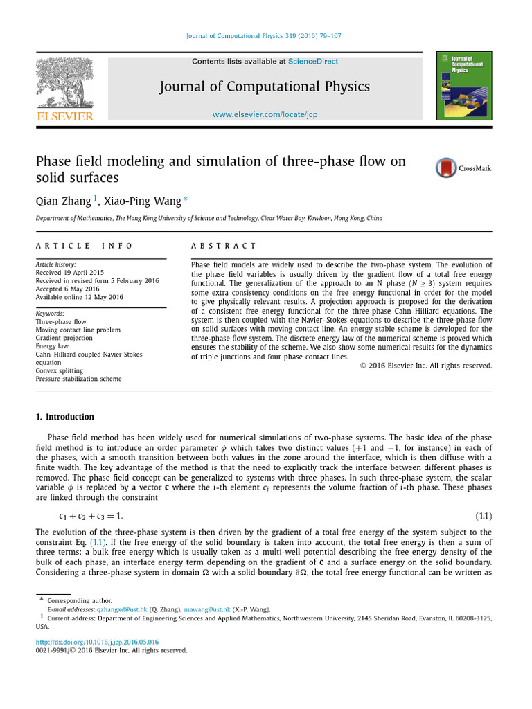 2016, Phase Field Simulation of 3-Phase Flow | PDF | Navier–Stokes Equations | Applied And ...