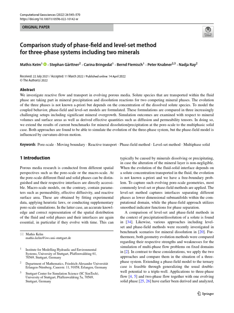 Comparison of Phase Field and Level Set For Three Phase Flow | PDF | Diffusion | Ordinary ...