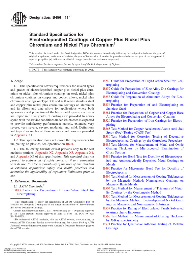 Astm B456 | PDF | Chromium | Stainless Steel