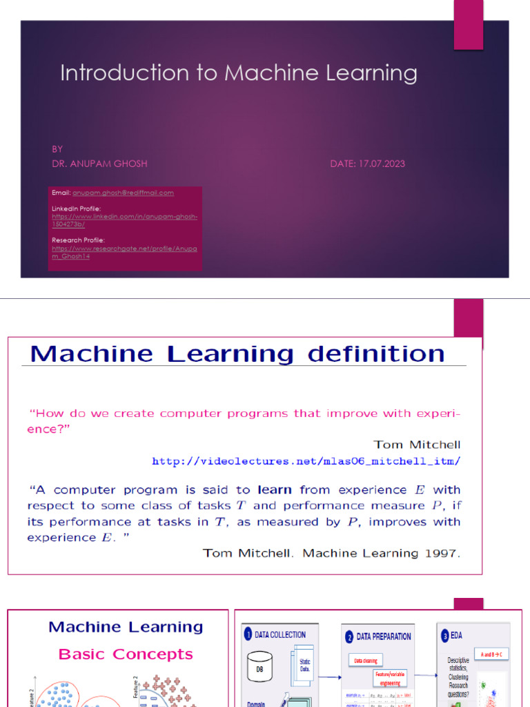 Introduction To Machine Learning: BY Dr. Anupam Ghosh DATE: 17.07.2023 | PDF | Computer ...