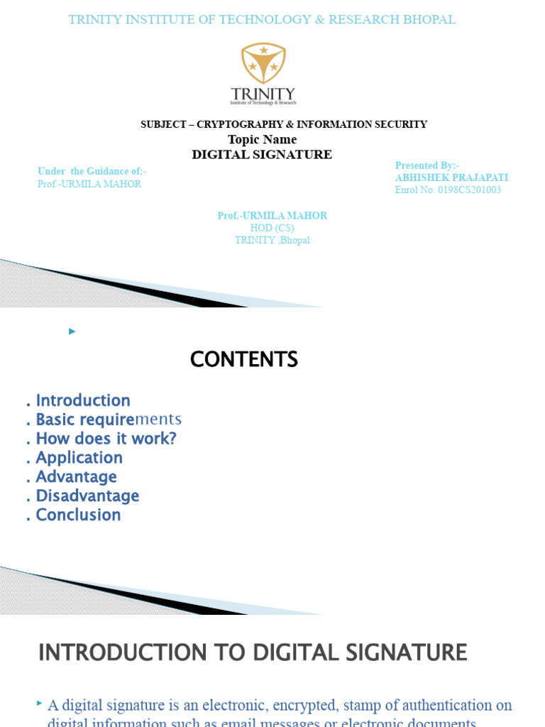 Digital Signature Cryptography (My2) Abhishek Praja C | PDF | Public ...