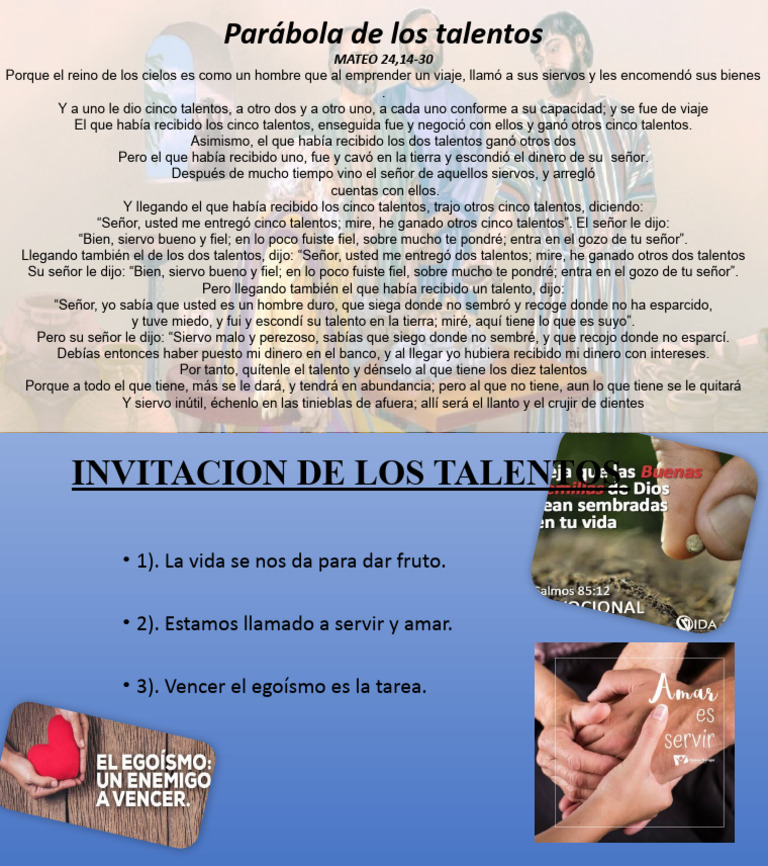 Parábola de los talentos: lecciones de vida | PDF