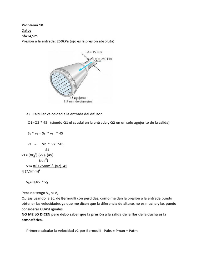 Problema 10 Hidrodinámica | PDF