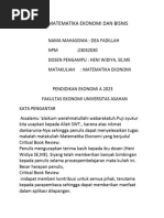 Modul Matematika Ekonomi Dan Bisnis | PDF