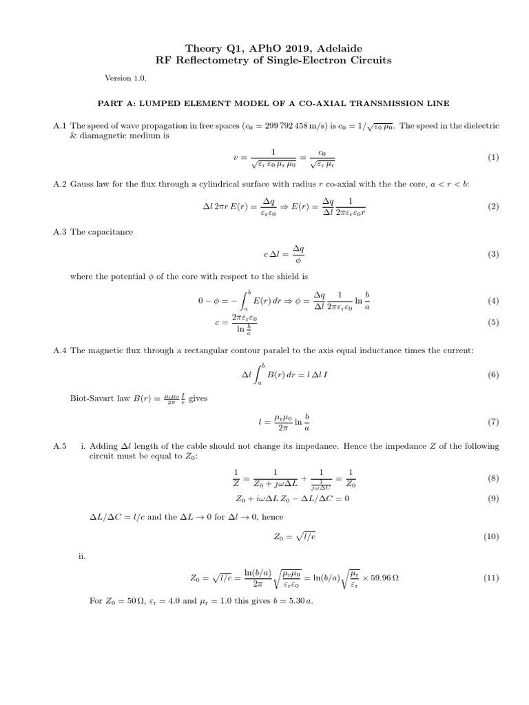 Q1 Solution | PDF | Electromagnetism | Physical Quantities