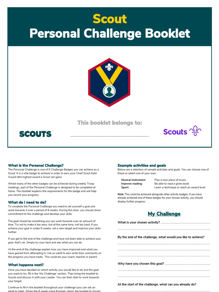 Personal Chal 8 Wks Scouts | PDF | Career & Growth