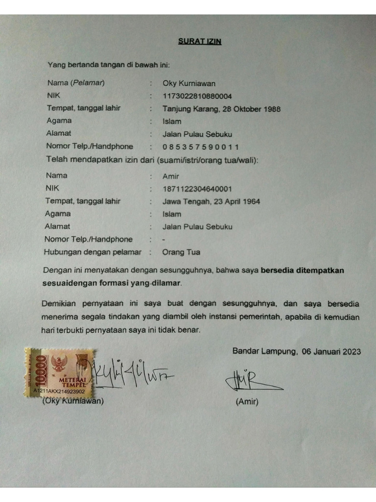 Surat Izin | PDF