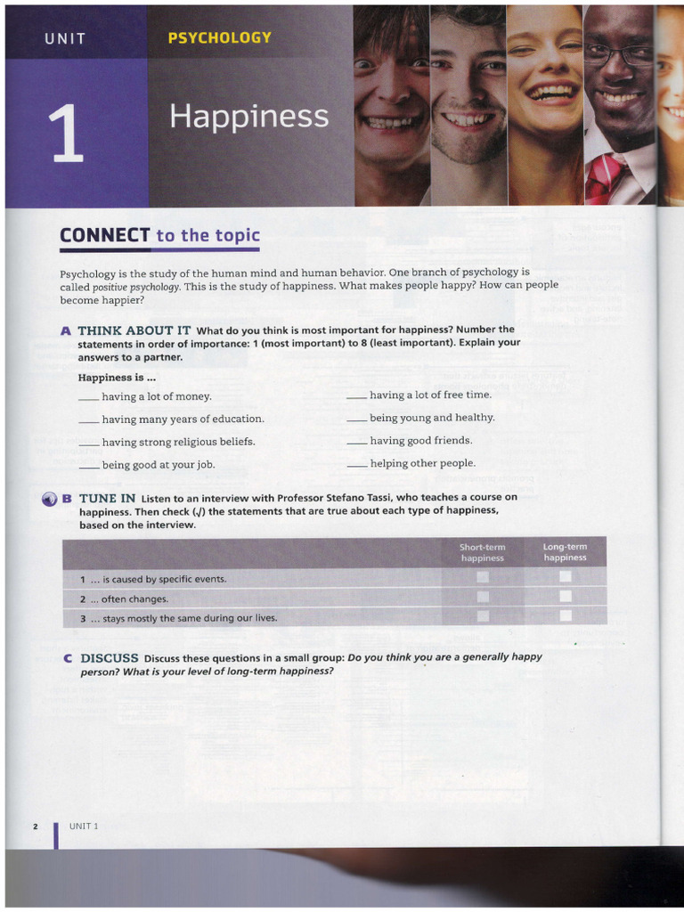 ECB1 - Unit 1 | PDF | Psychology | Happiness