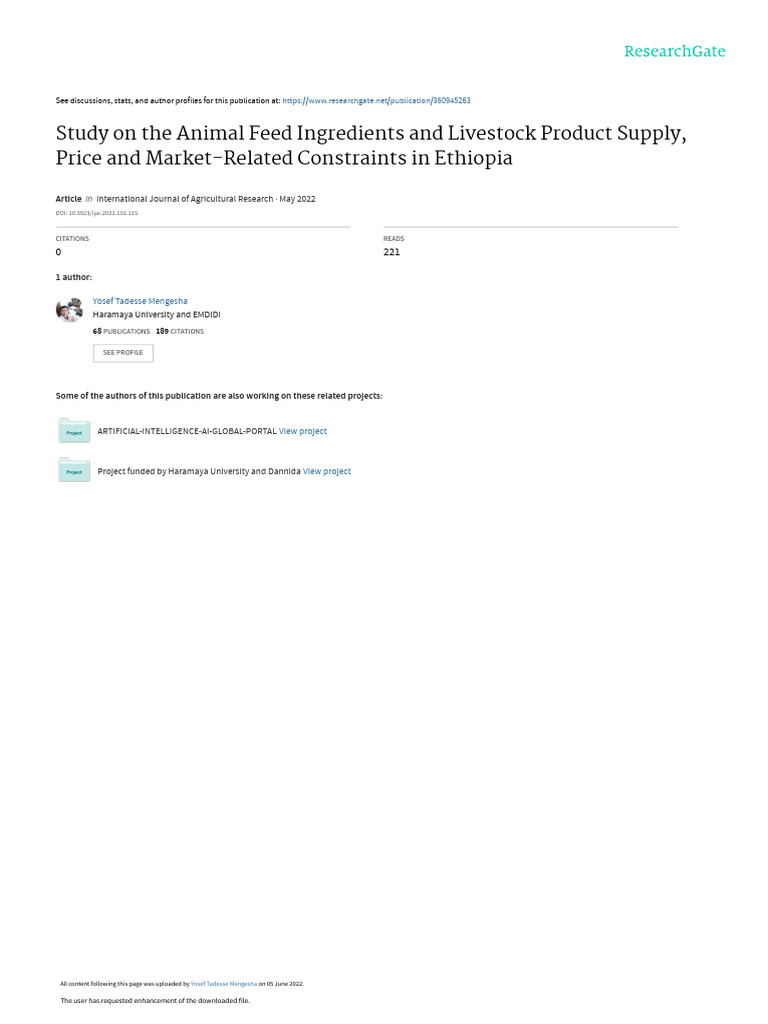 Animal Feed and Livestock Product Study | PDF | Animal Feed | Vegetable Oil