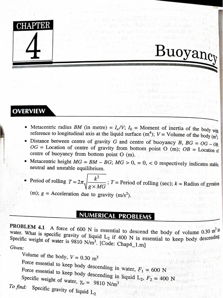 CH.4 Buoyancy | PDF