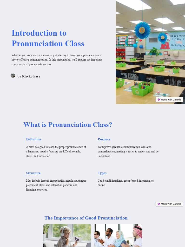 Introduction To Pronunciation Class | PDF | Stress (Linguistics ...