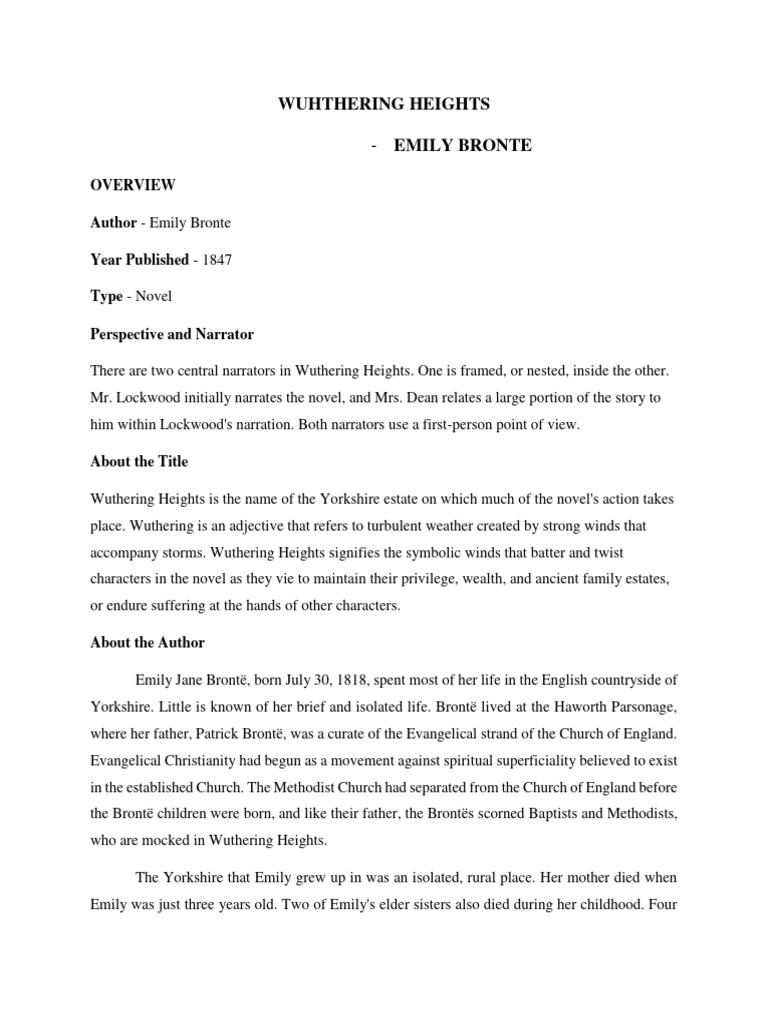 Wuthering Heights | PDF | Heathcliff (Wuthering Heights) | Wuthering ...