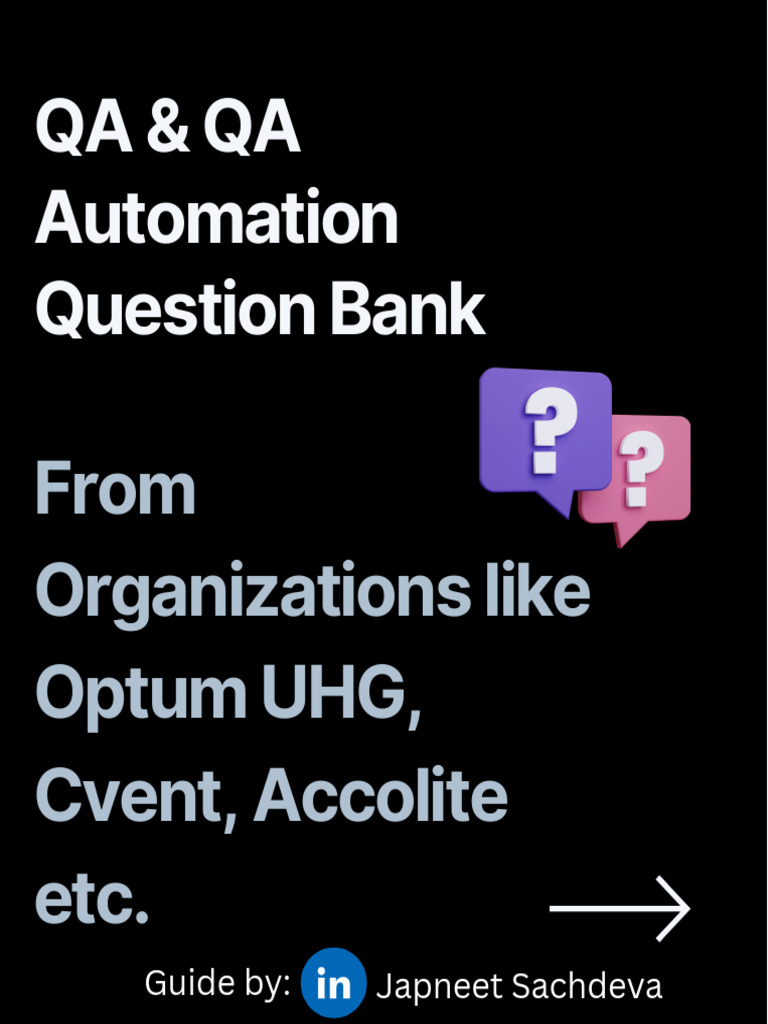 QA Automation Interview Question Bank | PDF | Software Testing | Test ...