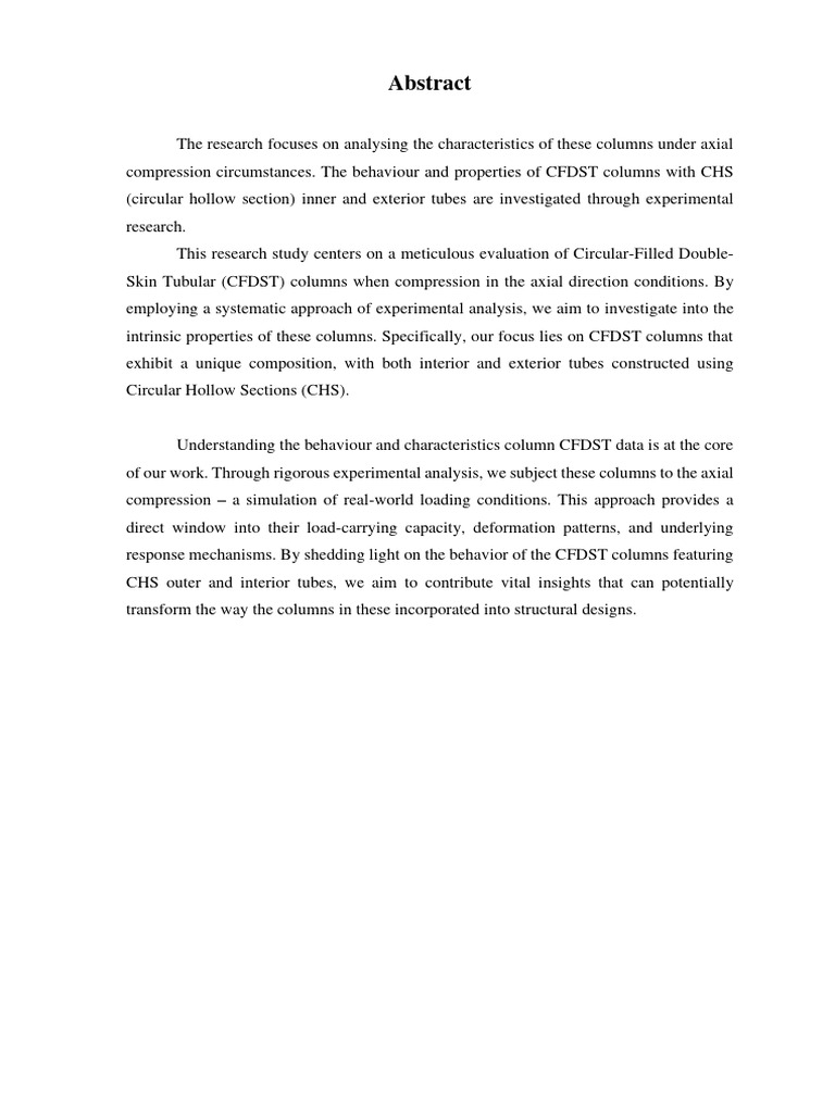 An Experimental Study On CFDST Column Under Axial Loading | PDF ...