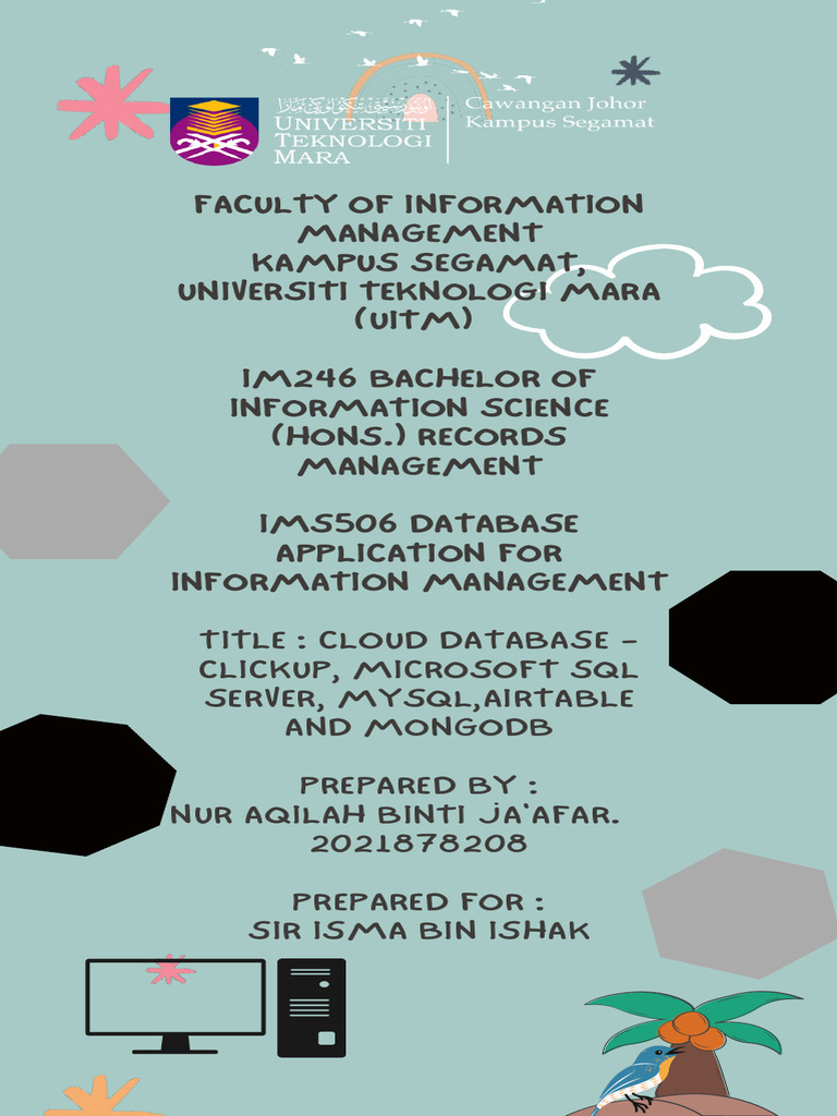 Cloud Database Overview: ClickUp, SQL, MySQL, Airtable, MongoDB | PDF ...