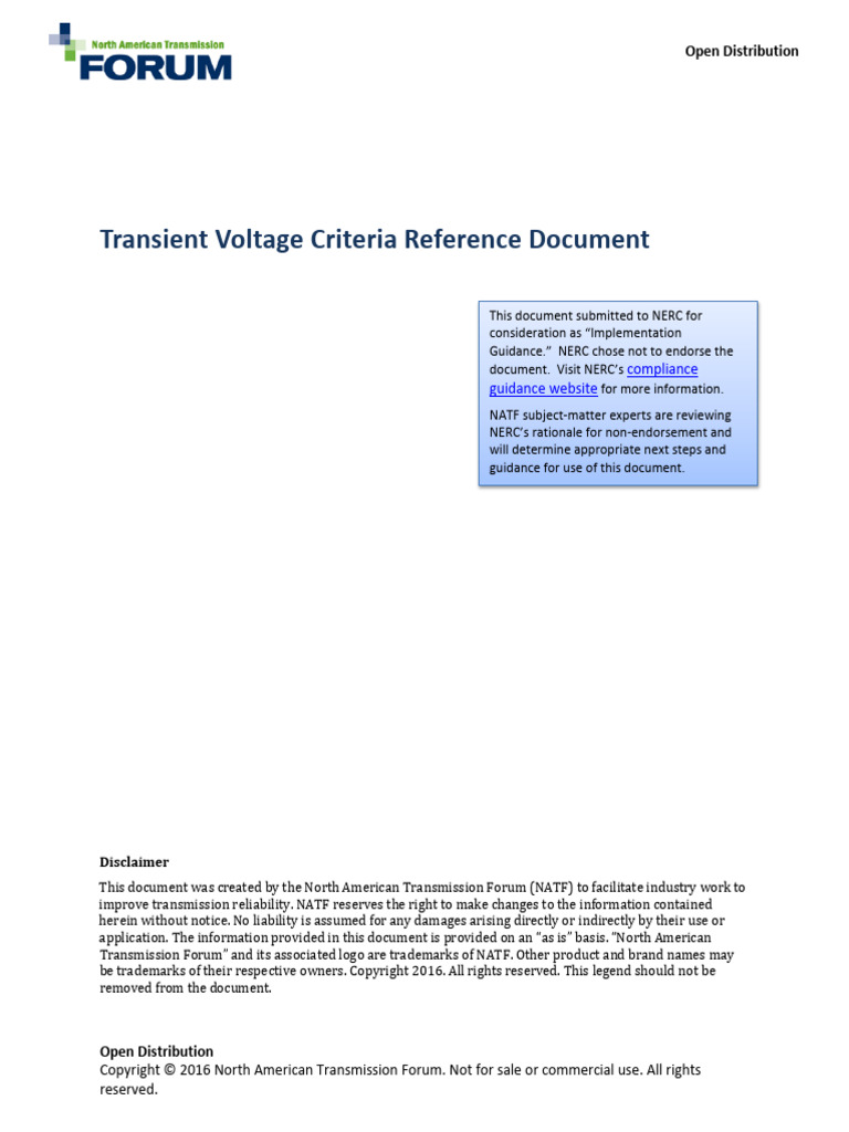 Natf Transient Voltage Criteria Reference Document - Open | PDF ...