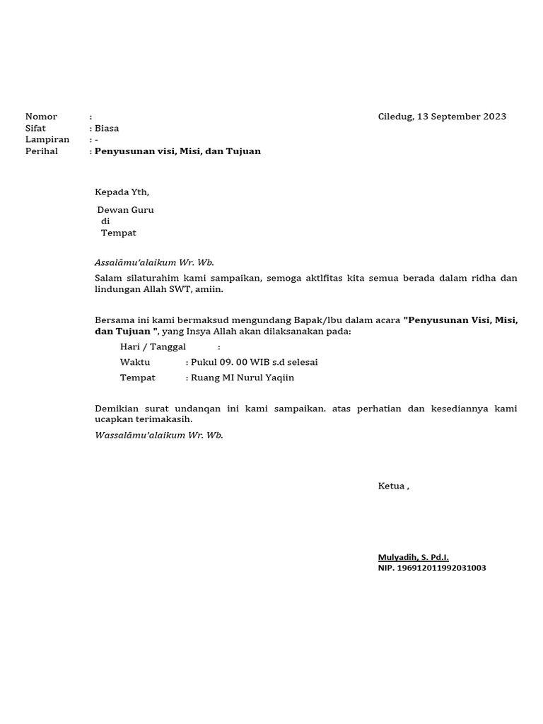 Berita Acara Penyusunan Visi Misi Prodi | PDF