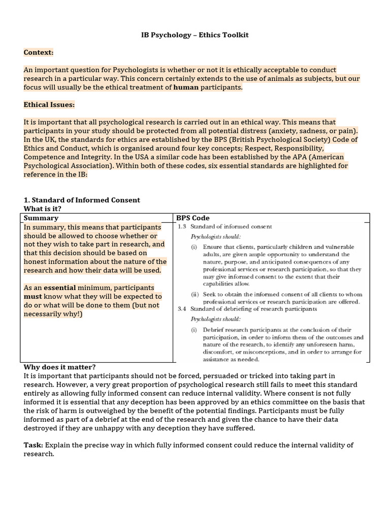 Ethics Toolkit | PDF | Informed Consent | Psychology