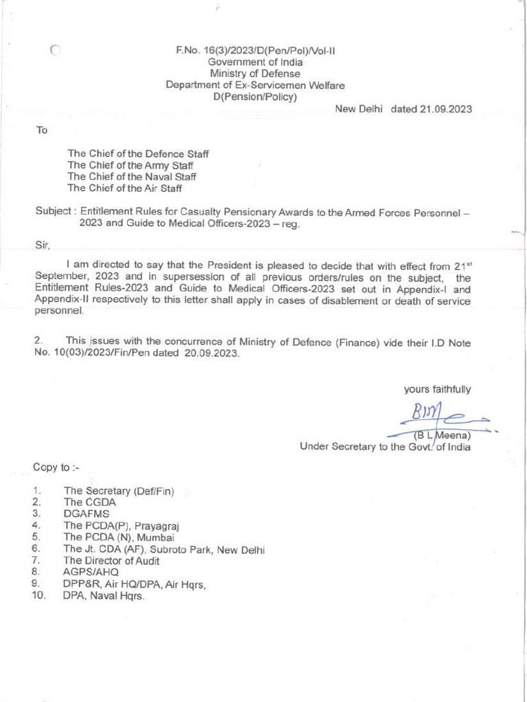 Entitlement Rules 2023 and Guide To Medical Officers 2023 | PDF