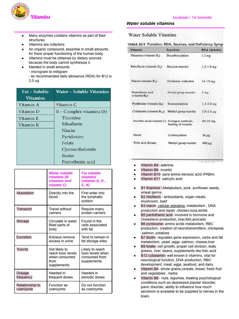 Vitamins Reviewer | PDF | Vitamin | Vitamin A