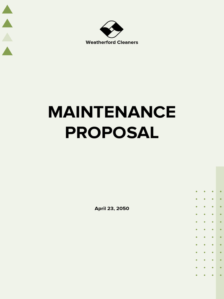 Maintenance Proposal Template | PDF | Procurement | Washing Machine