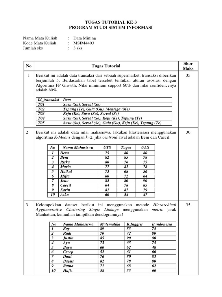 Tugas Tutorial Ke-3 - 2023.2 | PDF