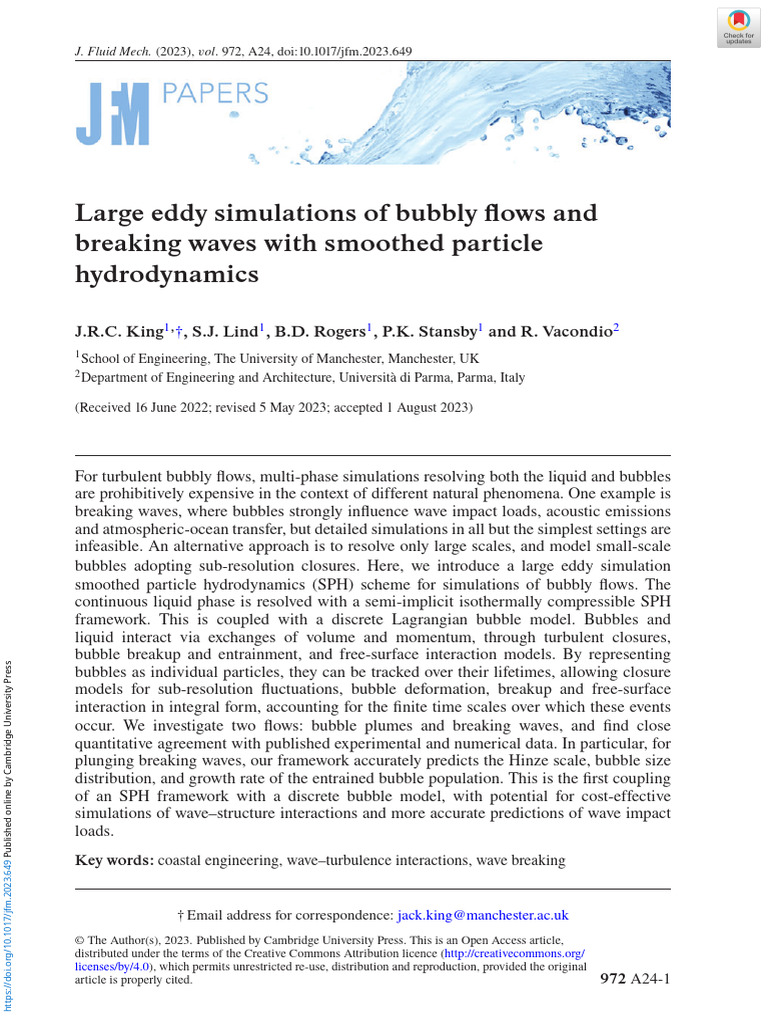 Large Eddy Simulations Of Bubbly Flows And Breaking Waves With Smoothed