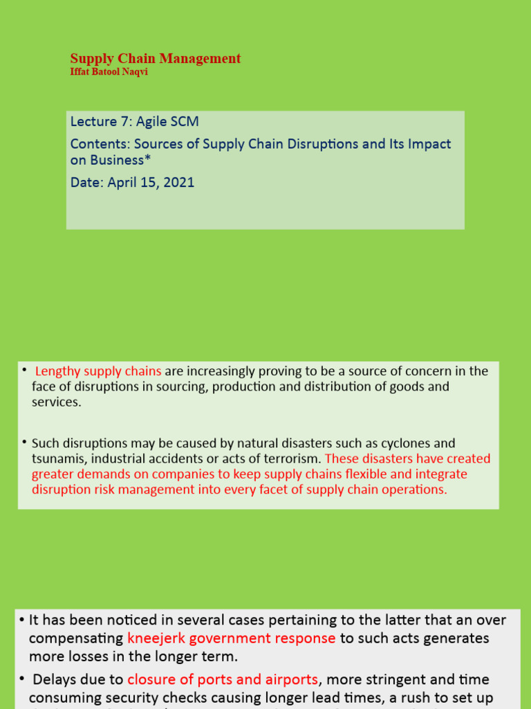 Lec8 BBA SCM 2022 Nov1 | PDF | Lean Manufacturing | Supply Chain