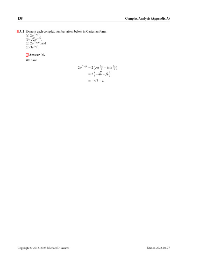 Assignment 1 Solutions | PDF | Complex Number | Square Root