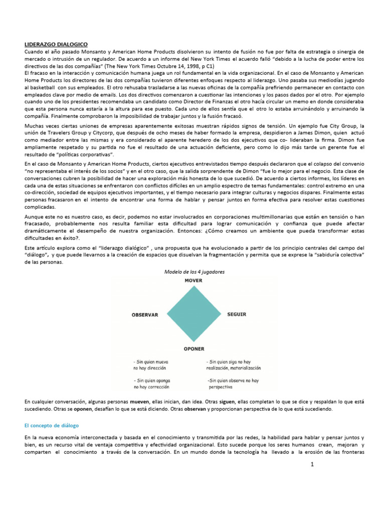 Clase 6 - Liderazgo Dialógico | Descargar gratis PDF | Liderazgo ...