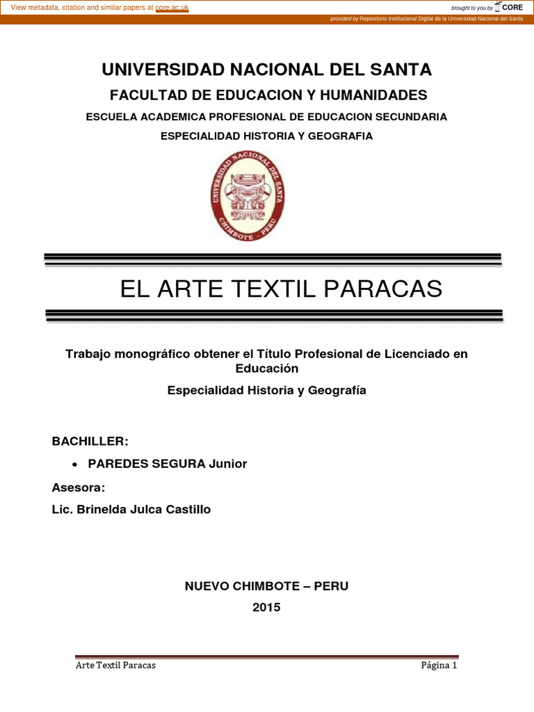 Paracas | PDF | Telar | Tejer