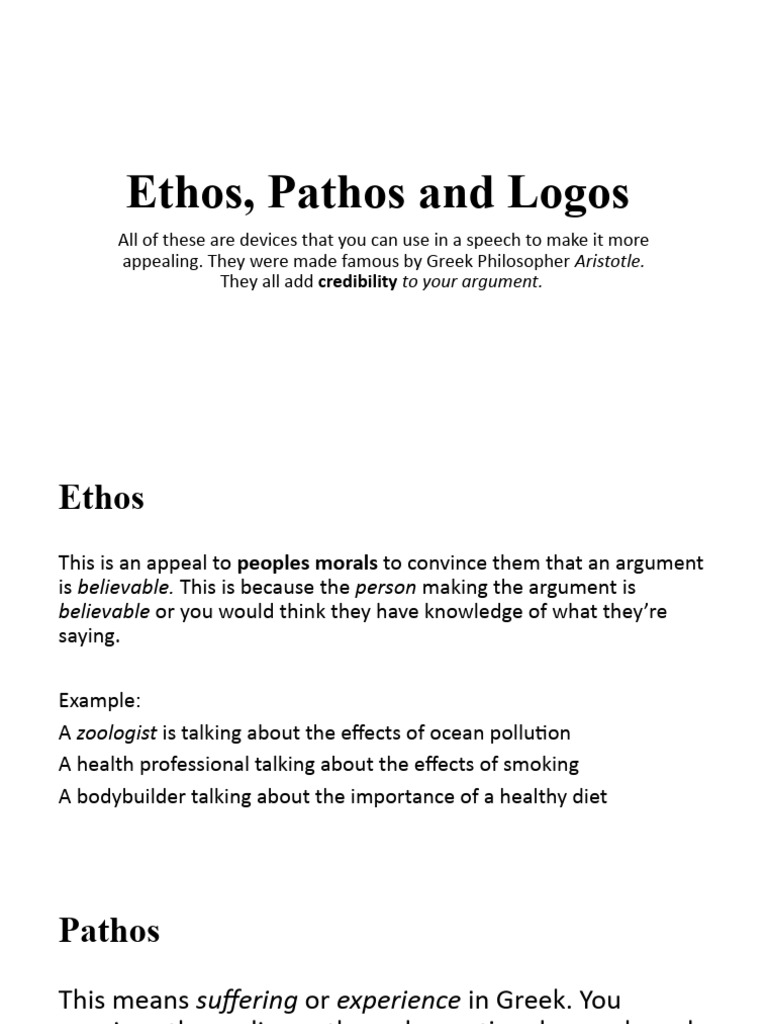 Understanding Ethos, Pathos, and Logos | PDF