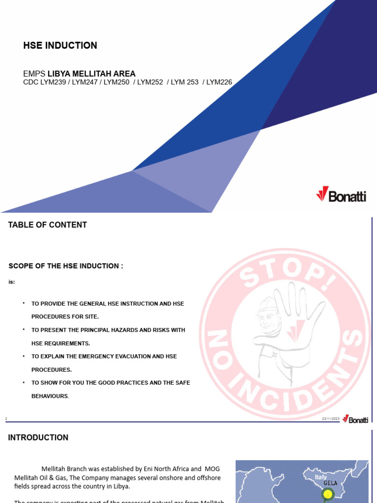 Mellitah HSE Induction Guidelines | PDF | Personal Protective Equipment ...