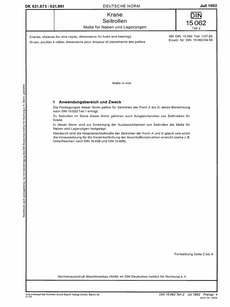 Din 15062-2 1982-07 | PDF