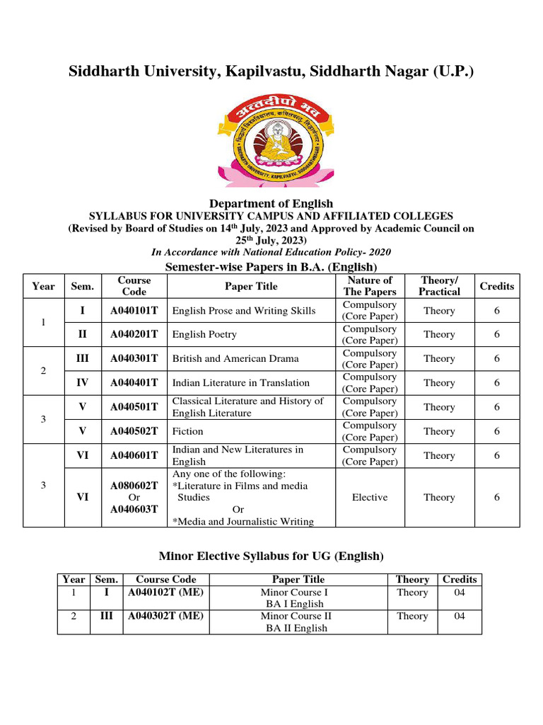 English Prose & Writing Skills Syllabus | PDF