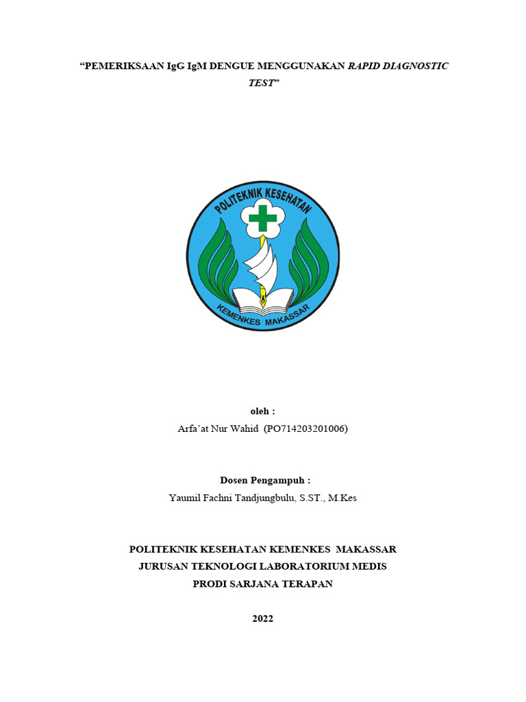 Pemeriksaan IgG IgM Dengue dengan RDT | PDF