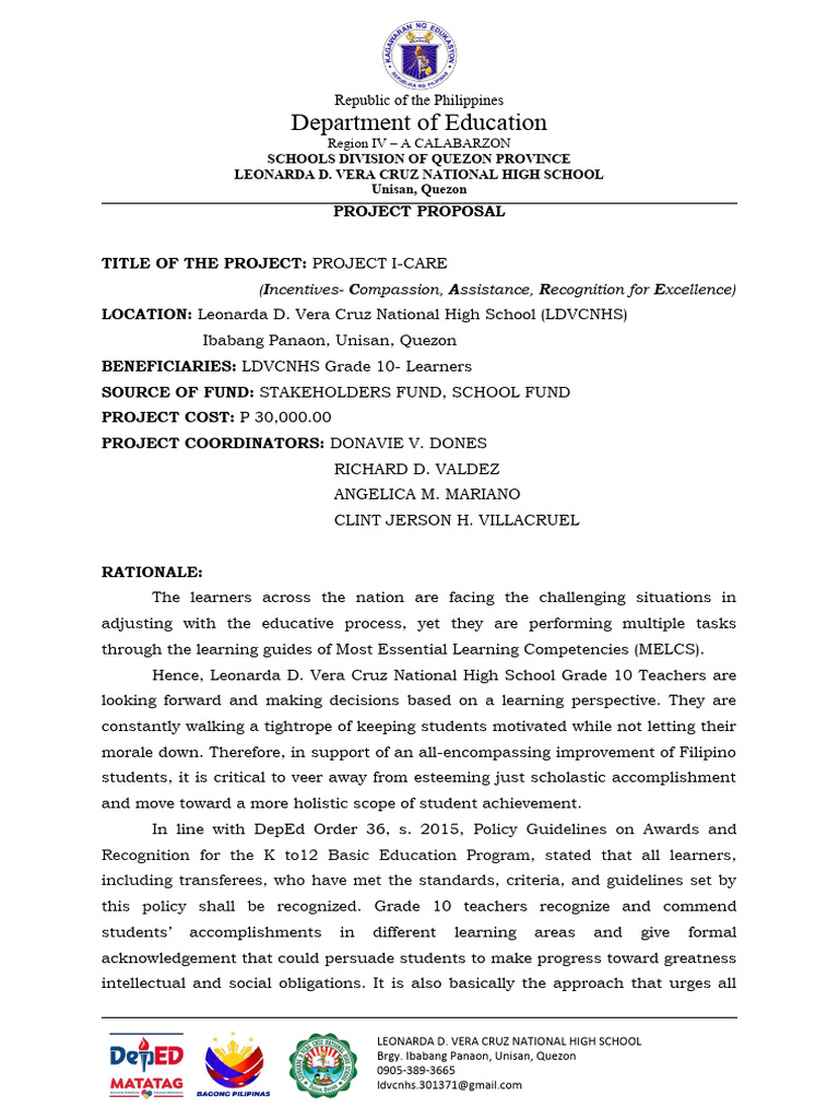Proposal PROJECT I CARE | PDF | Learning